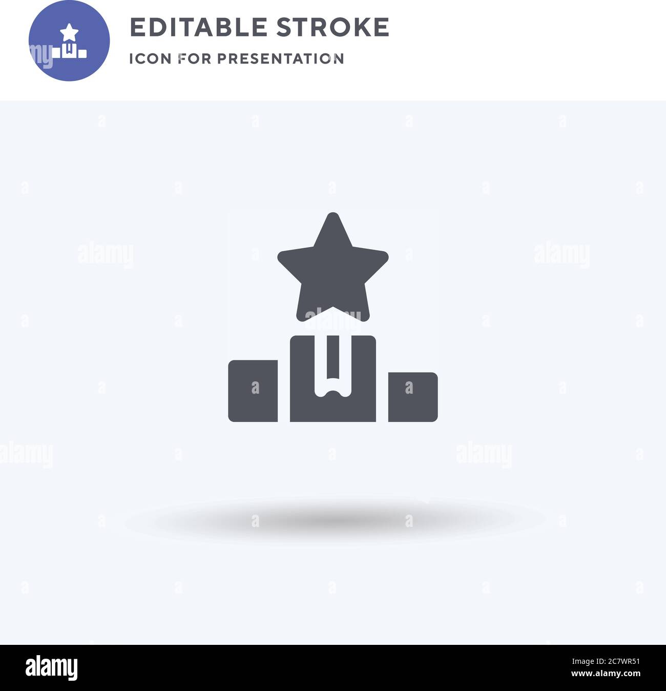 Podium icon vector, filled flat sign, solid pictogram isolated on white ...