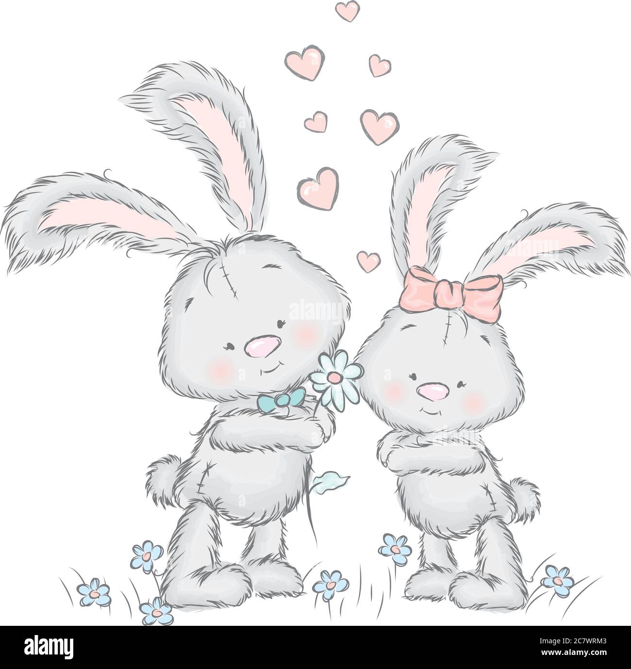 Cute hare in the vector. Vector illustration for greeting card, poster ...