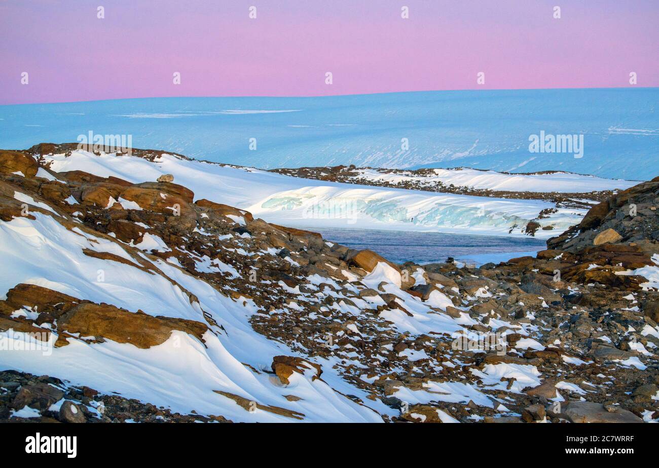 the harsh nature and landscapes of Antarctica. The ocean, icebergs and ...