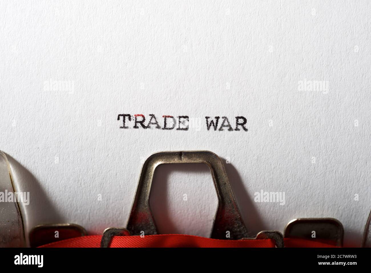 Trade war text written with a typewriter Stock Photo - Alamy