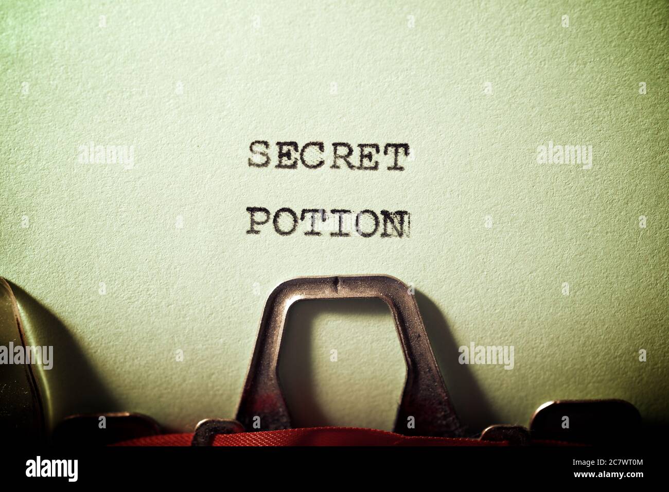 Secret potion text written with a typewriter Stock Photo - Alamy