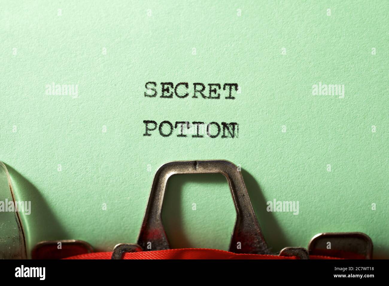 Secret potion text written with a typewriter Stock Photo - Alamy