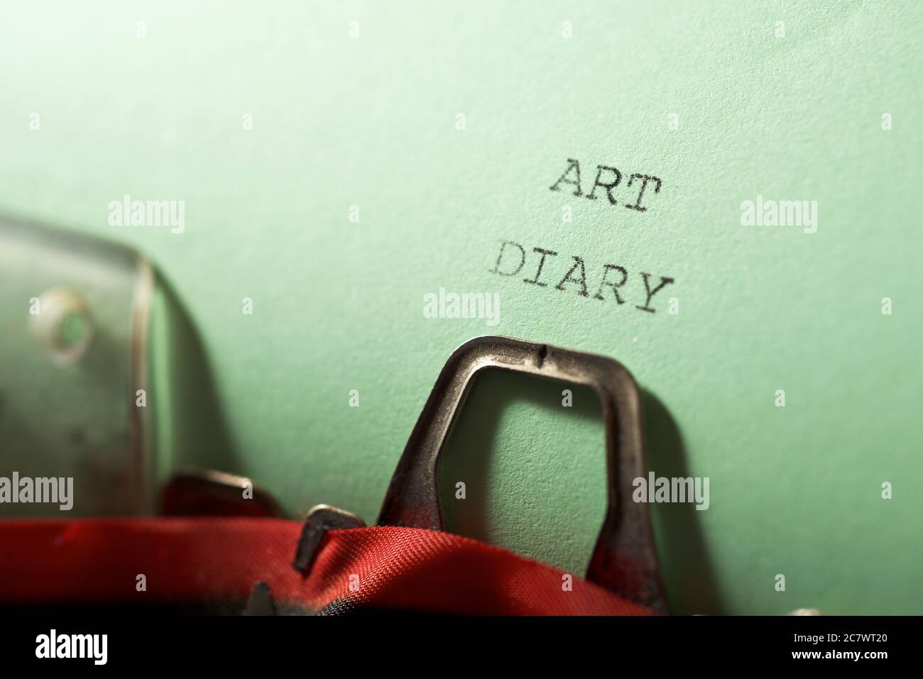 Art diary text written with a typewriter Stock Photo - Alamy