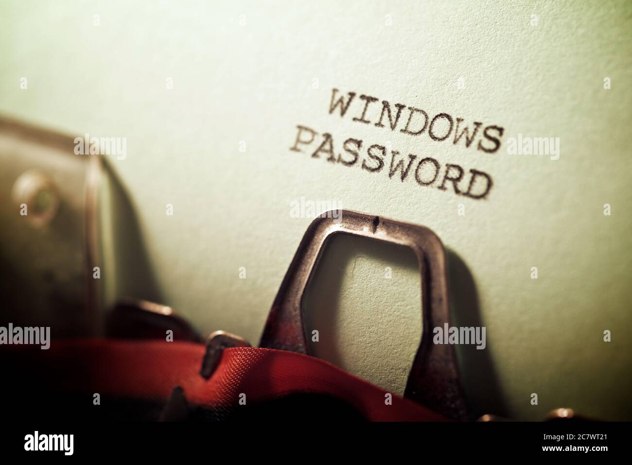 Windows password text written with a typewriter Stock Photo - Alamy