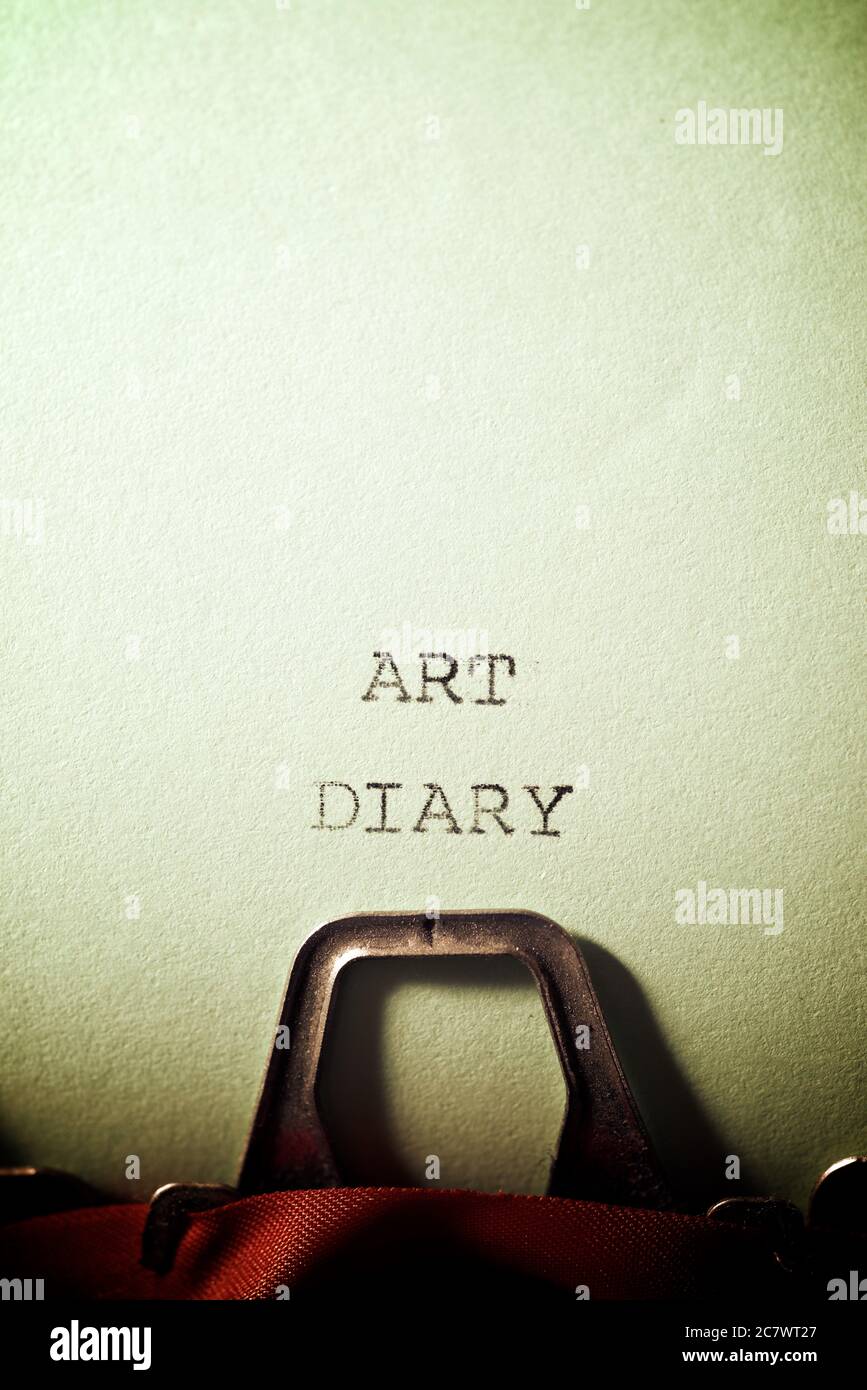 Art diary text written with a typewriter Stock Photo - Alamy