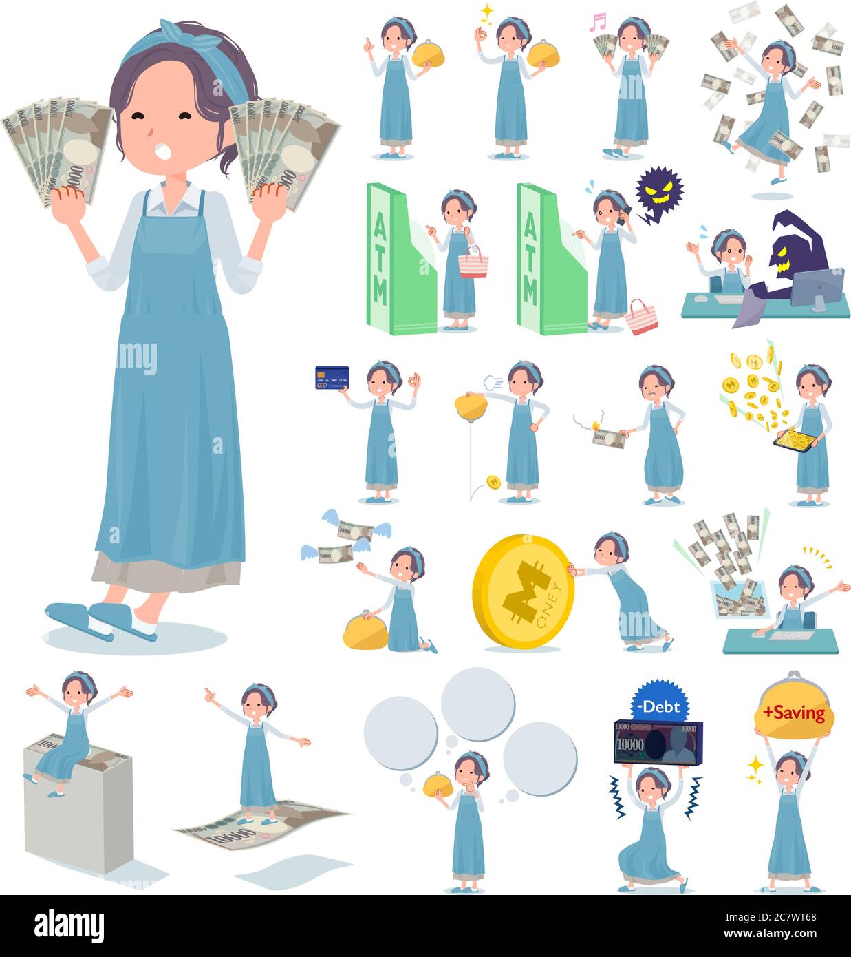 A set of mom with concerning money and economy.There are also actions ...