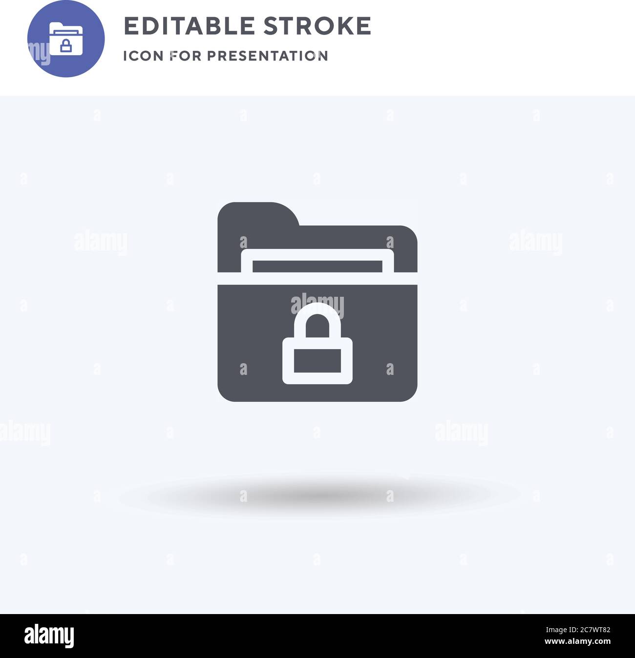 Locked icon vector, filled flat sign, solid pictogram isolated on white ...