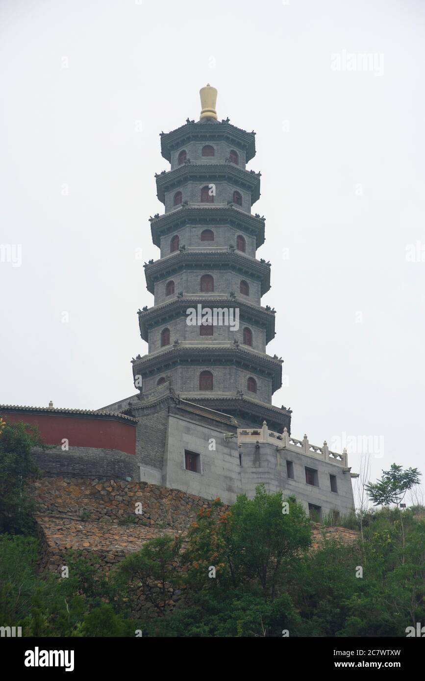 High medieval asian building on the top of the hill Stock Photo - Alamy
