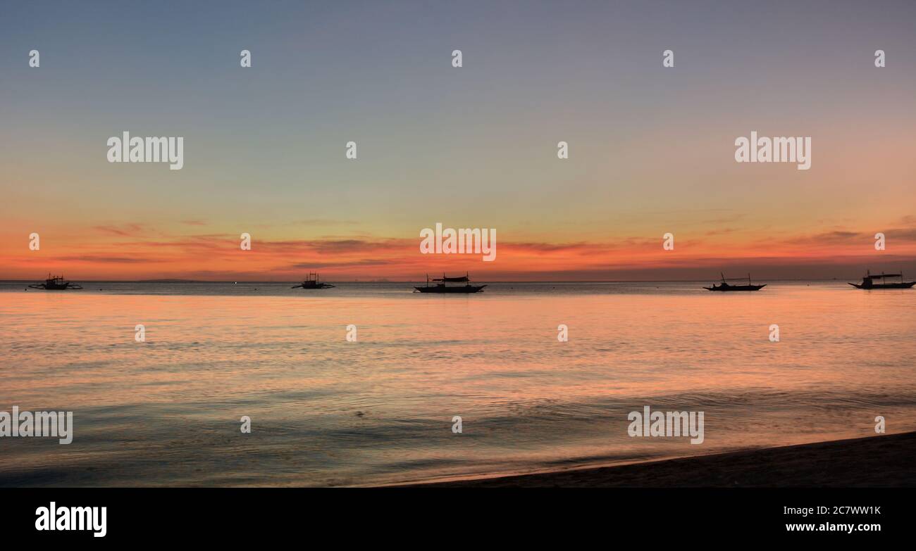 Scenic dusk. White Beach. Boracay. Aklan. Western Visayas. Philippines ...