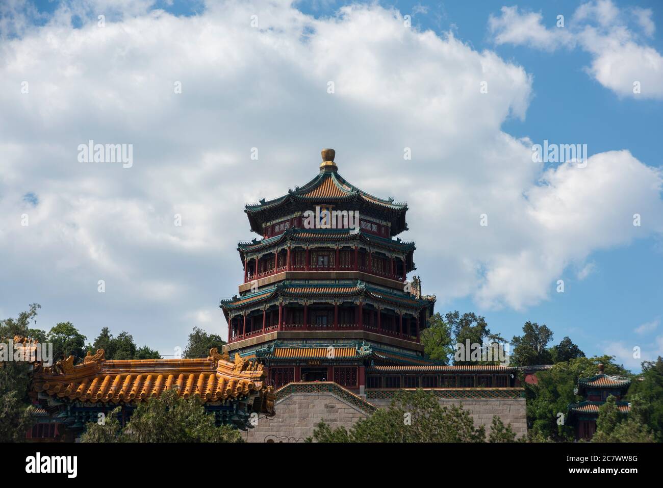 A stunning emperor temple under blue sky Stock Photo - Alamy