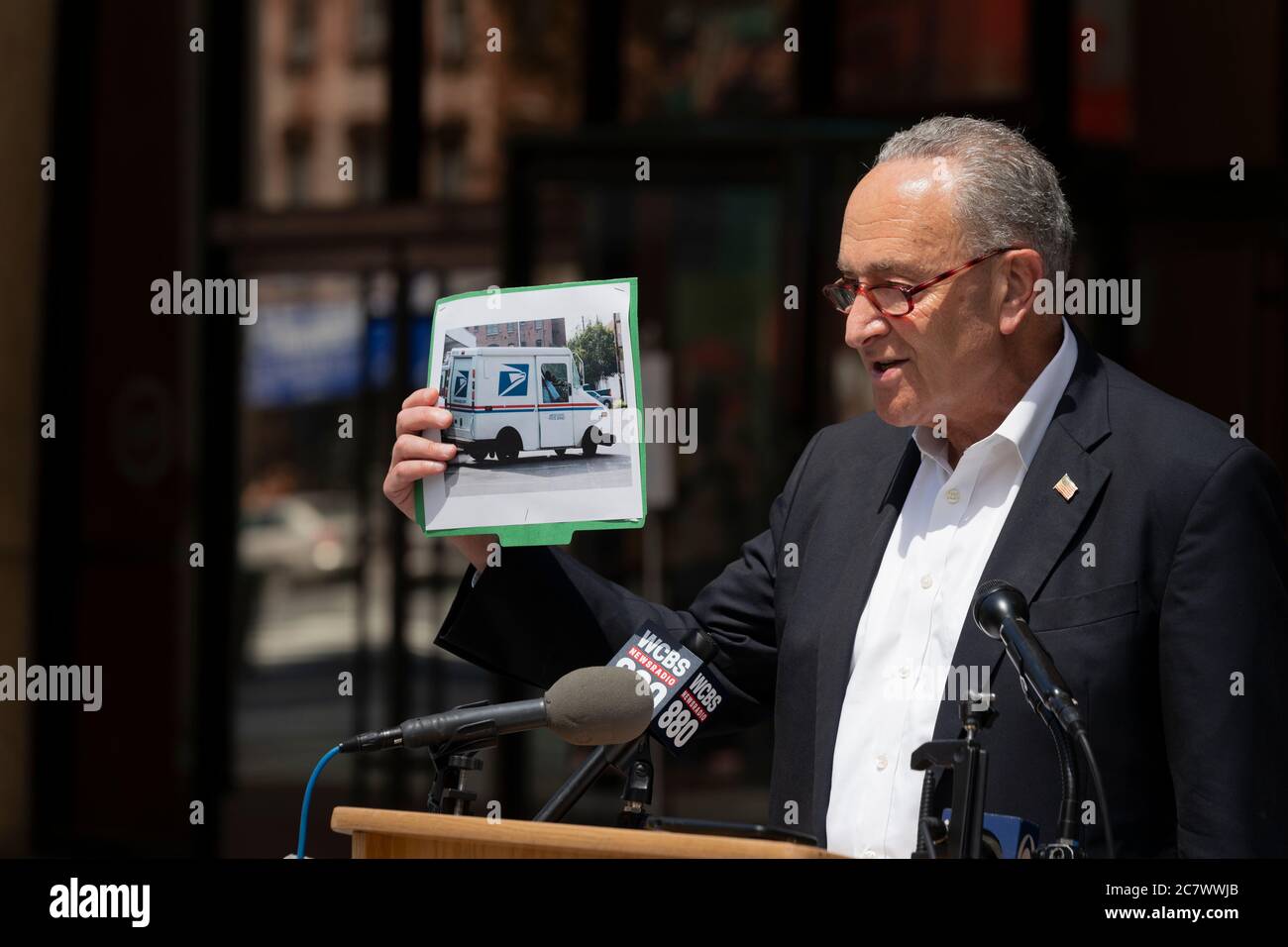 New York, NY - July 19, 2020: U.S. Senator Charles Schumer along with ...