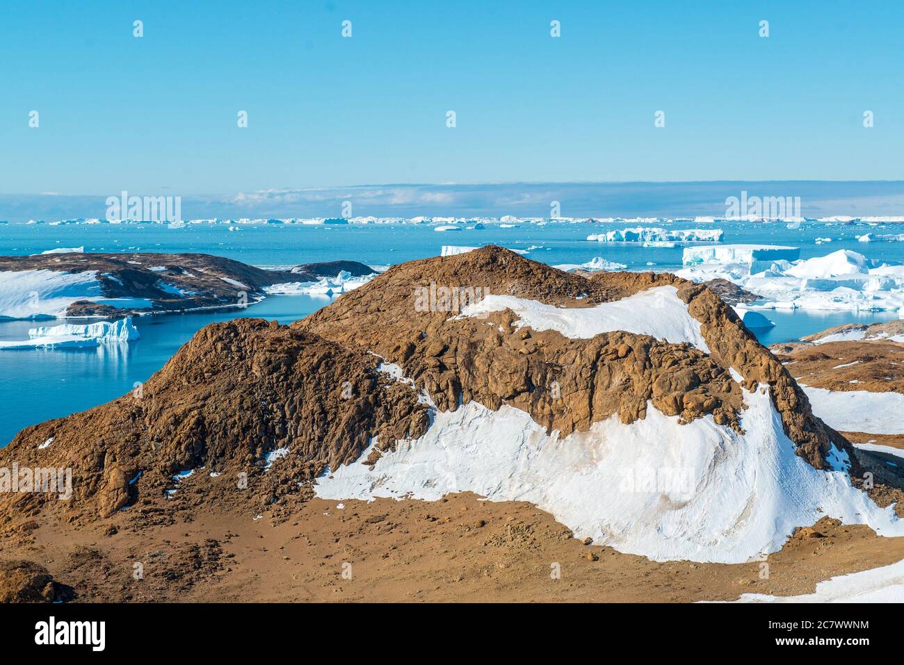 the harsh nature and landscapes of Antarctica. The ocean, icebergs and ...