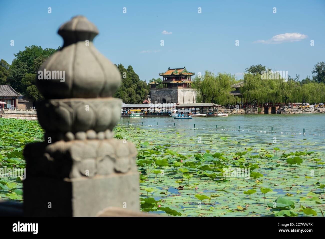 Historical chinese or asian temples across green forests Stock Photo ...