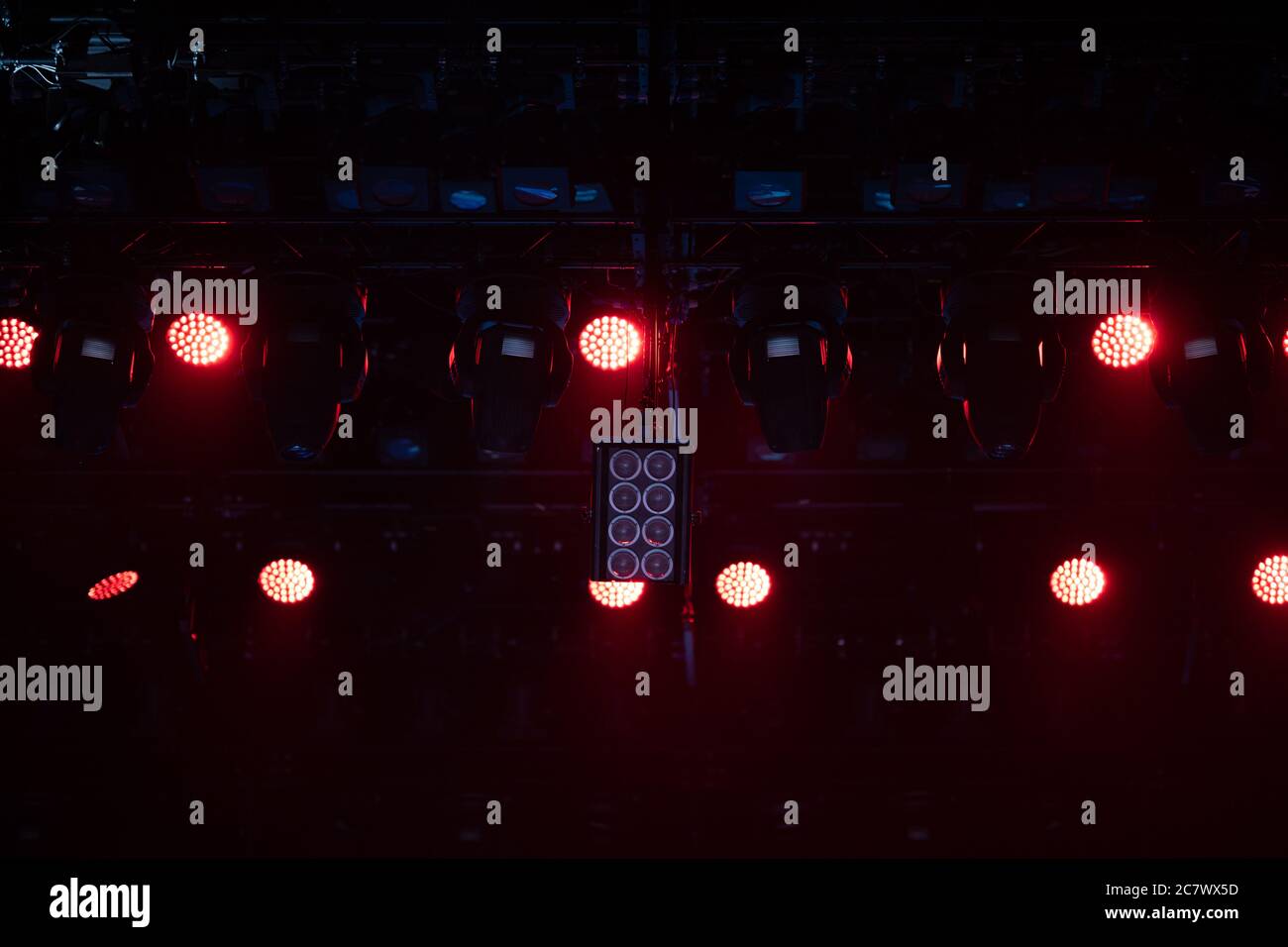 Stage light and smoke on stage, lighting and spotlights. Abstract ...