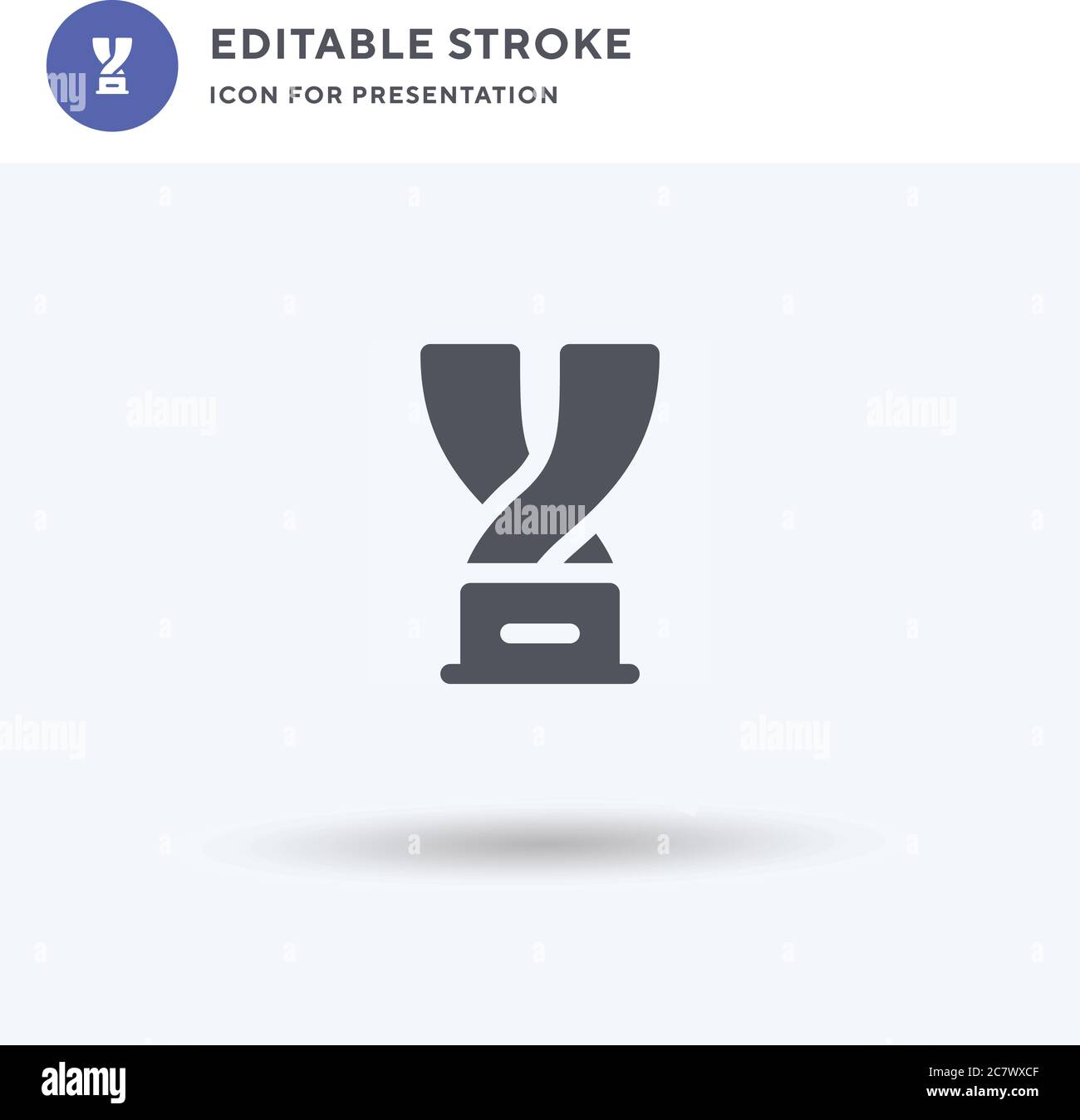 Trophy icon vector, filled flat sign, solid pictogram isolated on white ...
