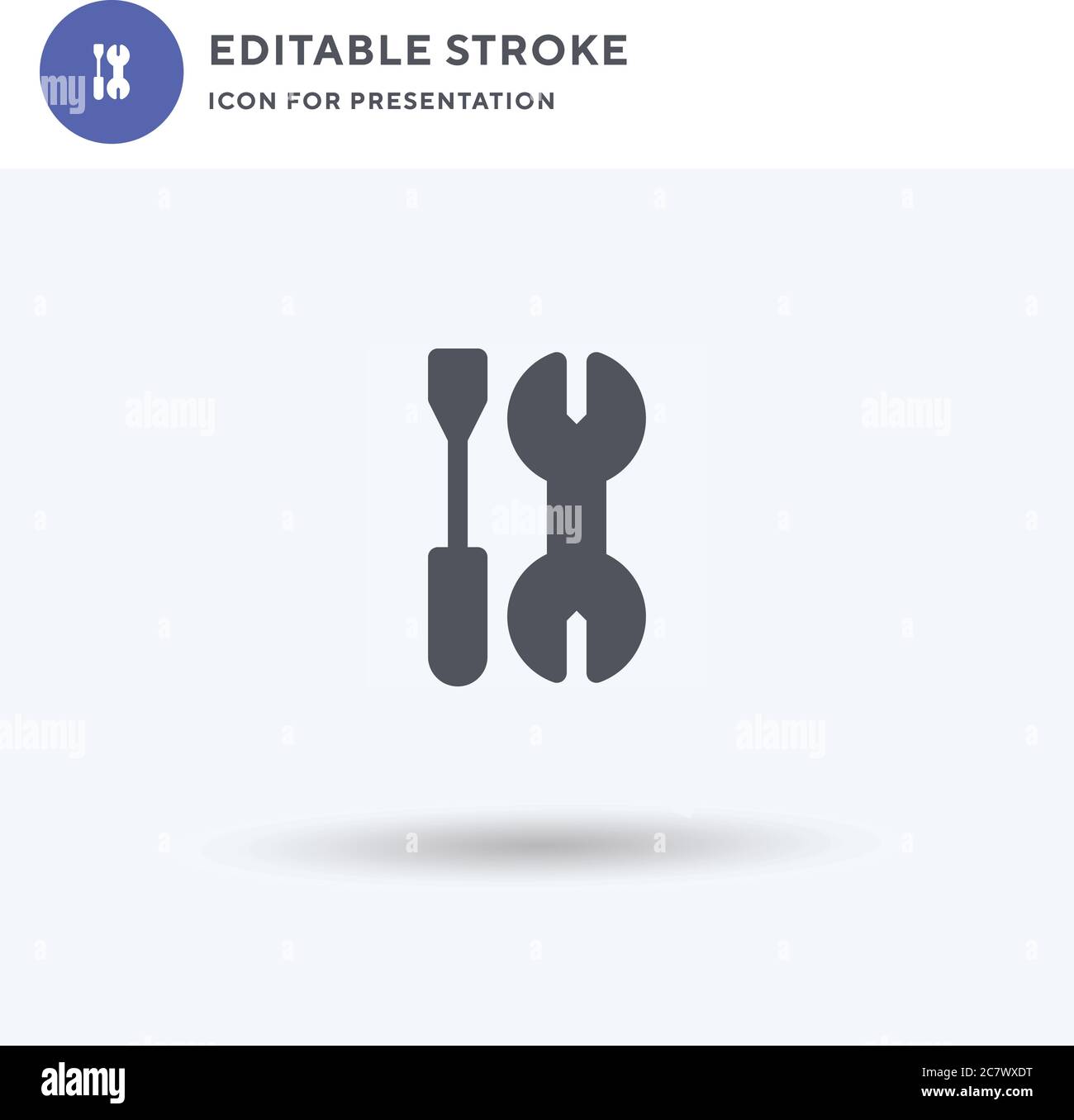 Tools icon vector, filled flat sign, solid pictogram isolated on white ...