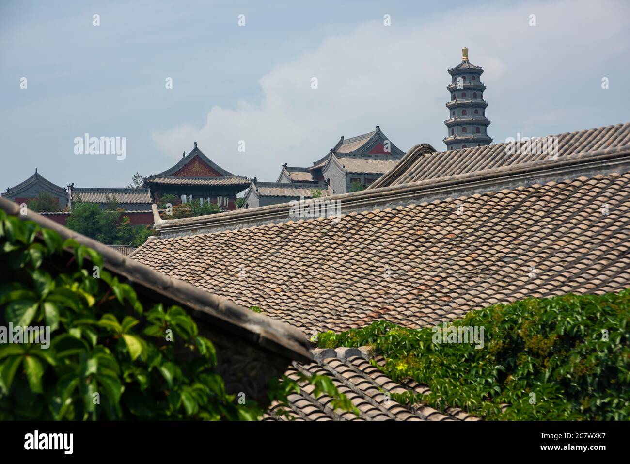 Brick roofs of medieval houses and temples Stock Photo - Alamy