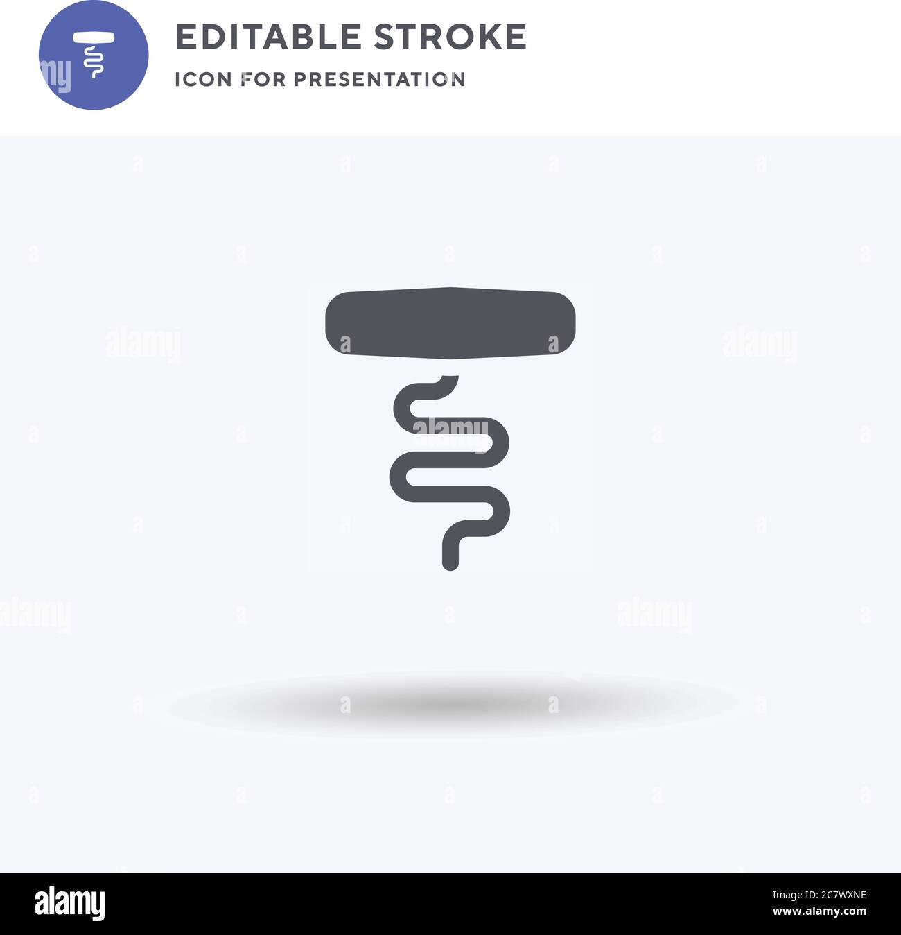 Corkscrew icon vector, filled flat sign, solid pictogram isolated on ...