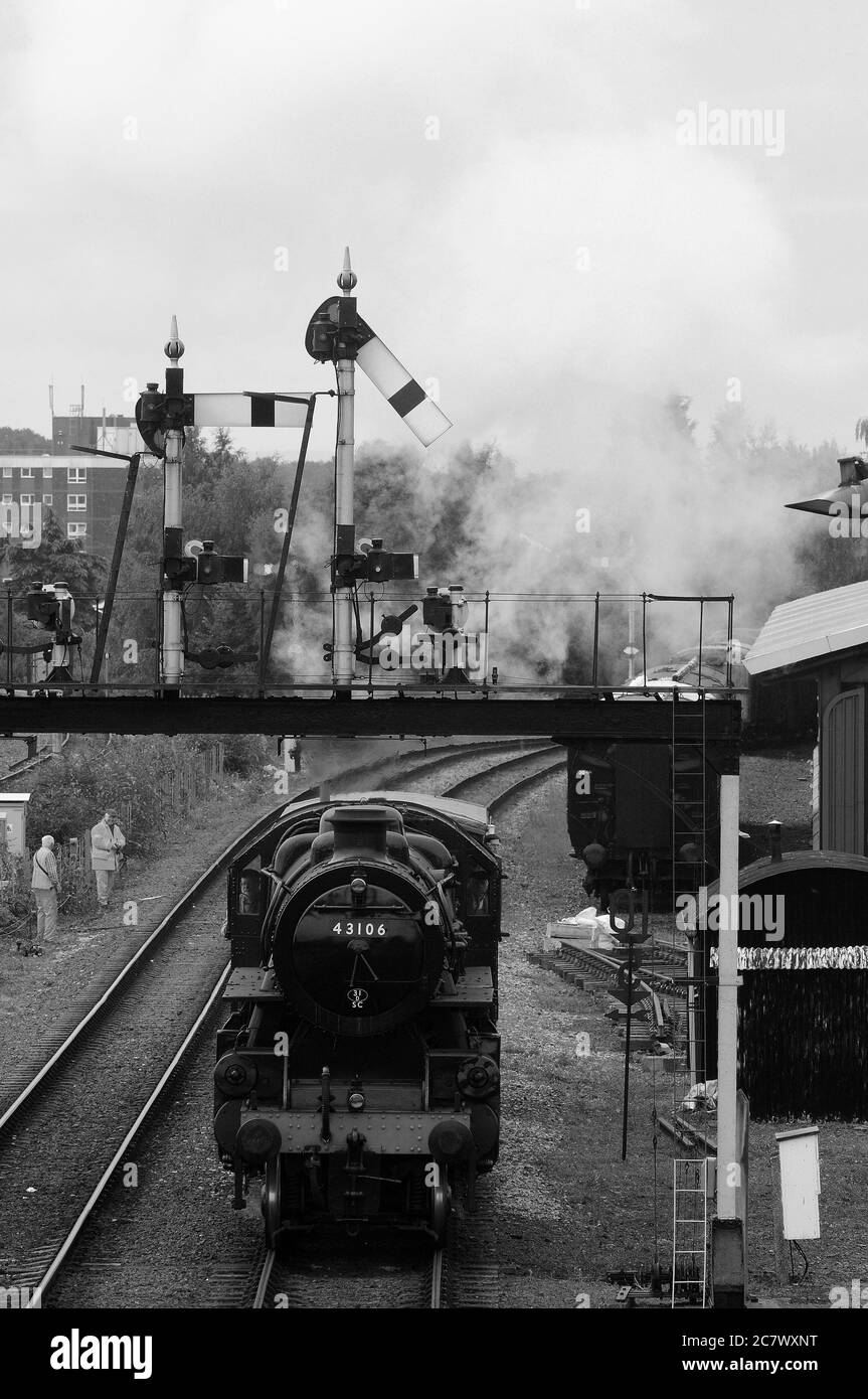 "43106" arriving at Kidderminster with a short goods train conveying ...