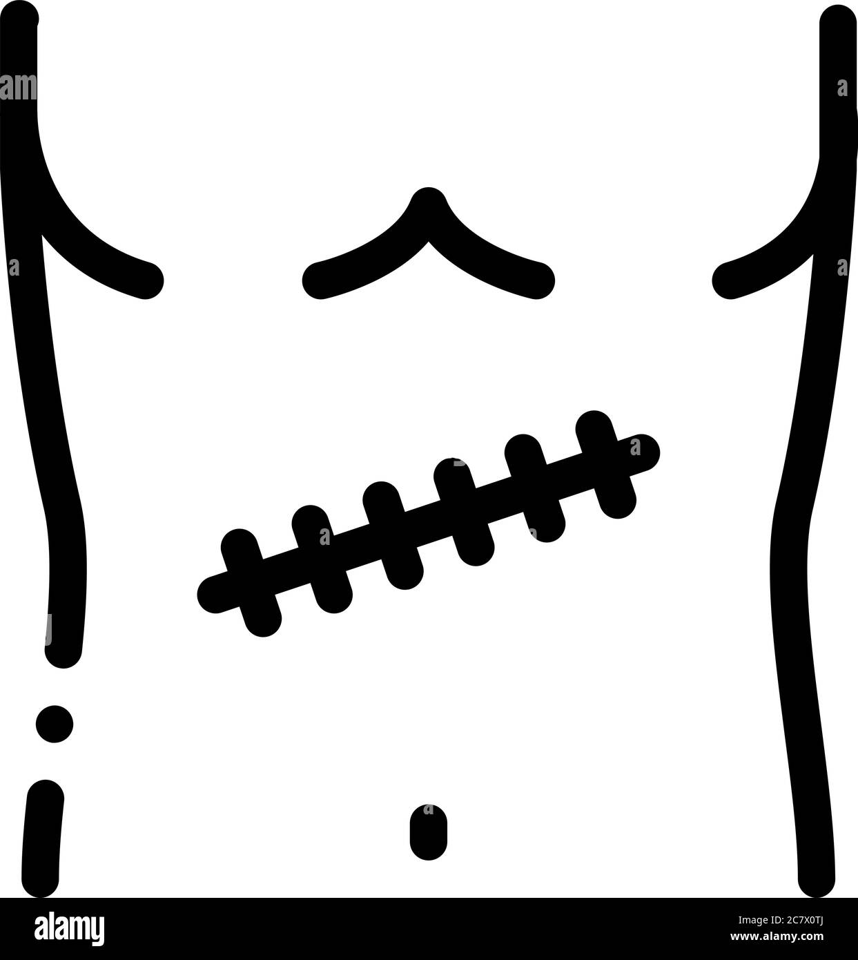 stitched surgical wound icon vector outline illustration Stock Vector ...