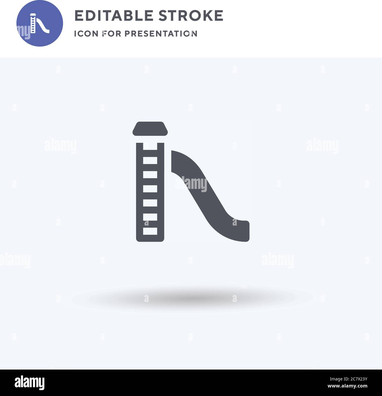 Slide icon vector, filled flat sign, solid pictogram isolated on white ...