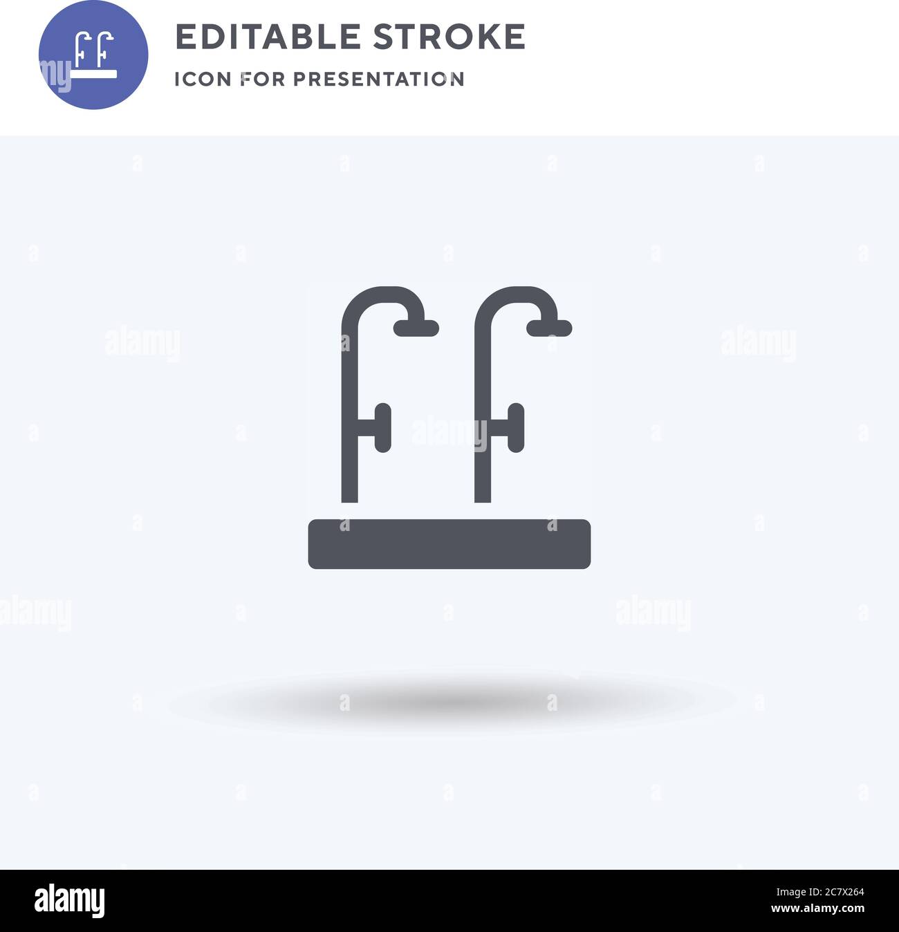 Showers icon vector, filled flat sign, solid pictogram isolated on ...