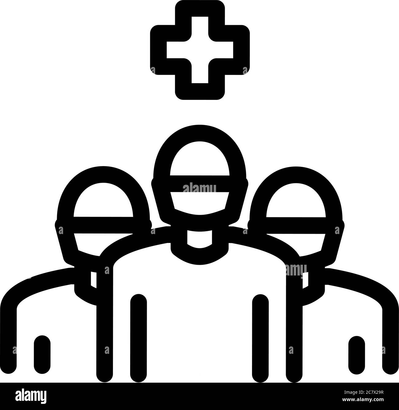 surgeon and nurses icon vector outline illustration Stock Vector Image ...