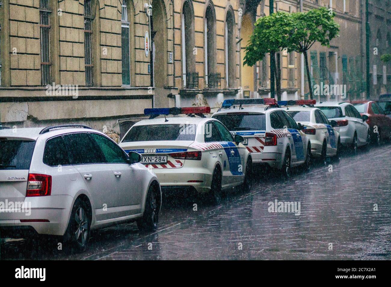 Budapest police car in budapest hungary hi-res stock photography and ...