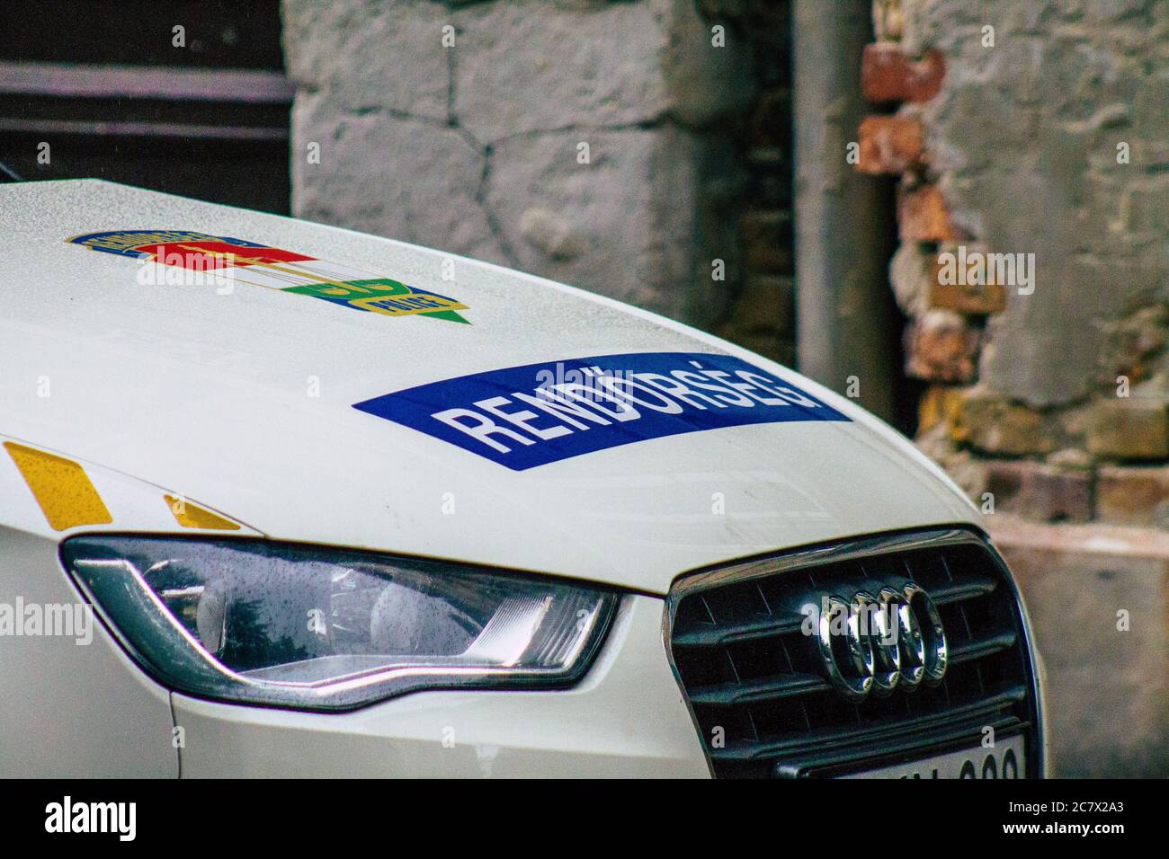 Budapest police car in budapest hungary hi-res stock photography and ...