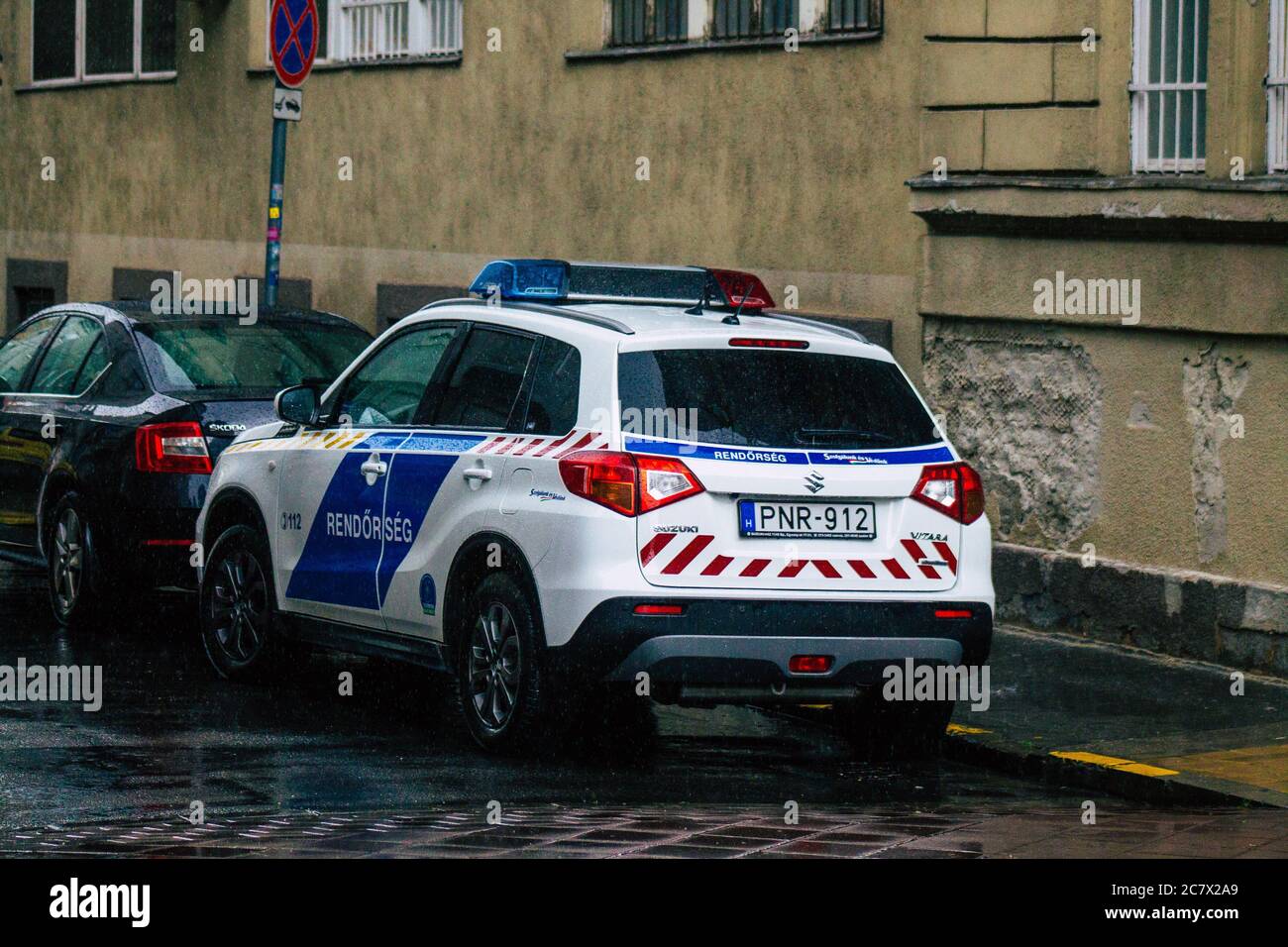 Budapest police car in budapest hungary hi-res stock photography and ...