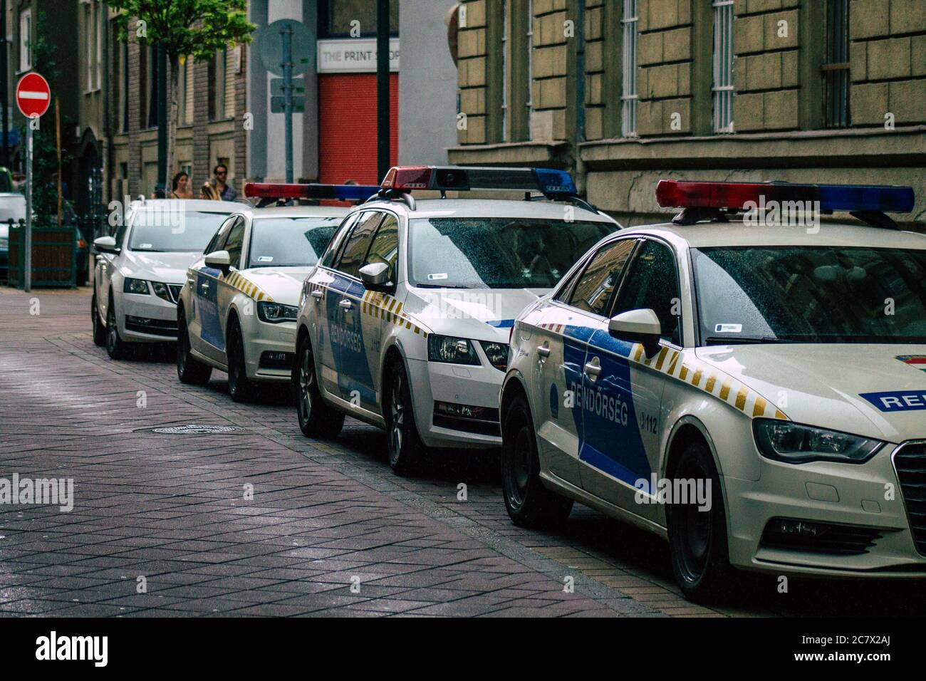 Budapest police car in budapest hungary hi-res stock photography and ...