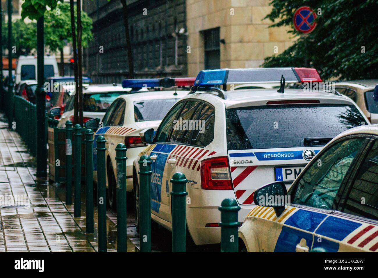 Budapest police car in budapest hungary hi-res stock photography and ...