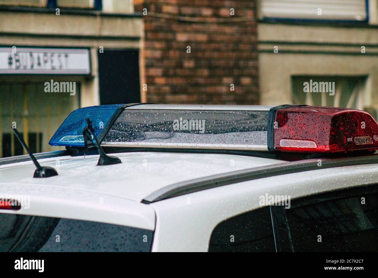 Budapest police car in budapest hungary hi-res stock photography and ...