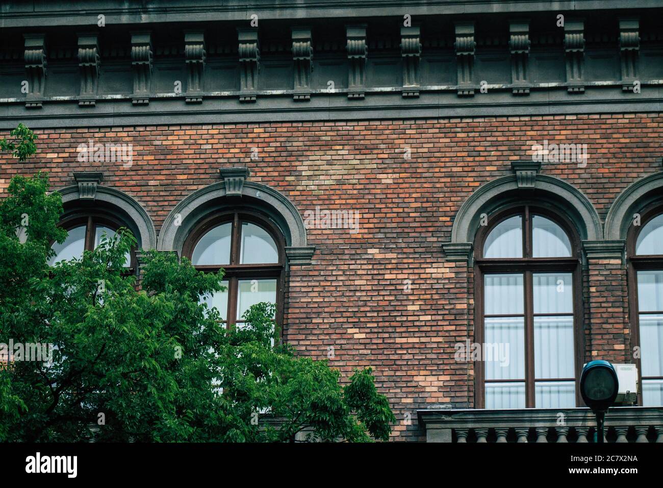 Budapest Hungary july 19, 2020 View of the facade of a historical ...