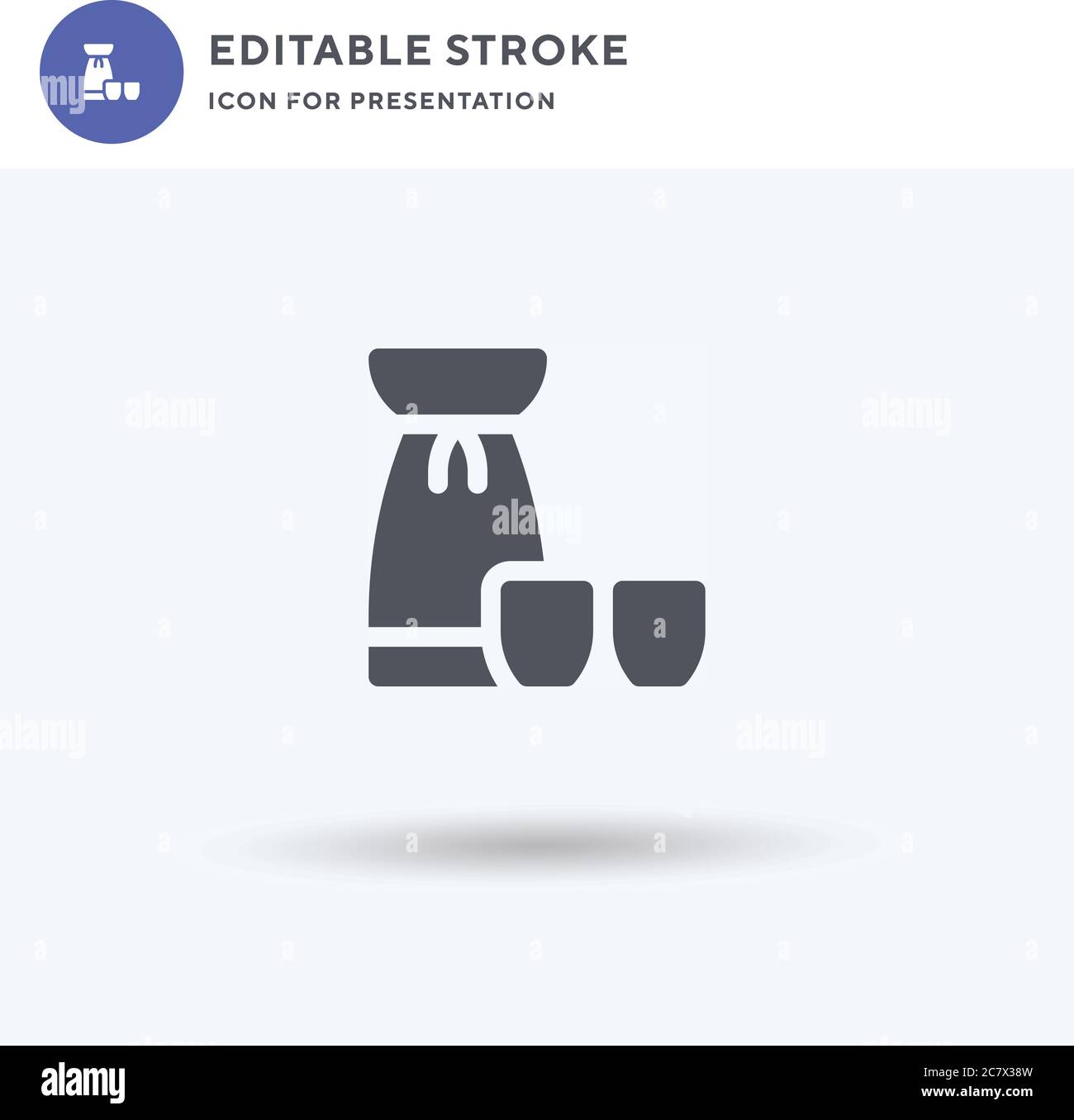 Sake icon vector, filled flat sign, solid pictogram isolated on white ...