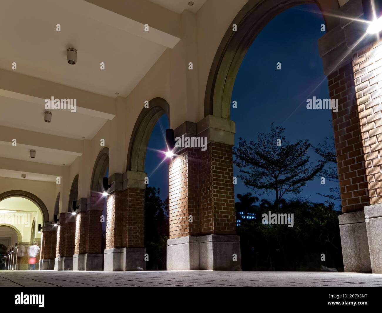 Night exterior view of the NTU Main Library at Taipei, Taiwan Stock ...