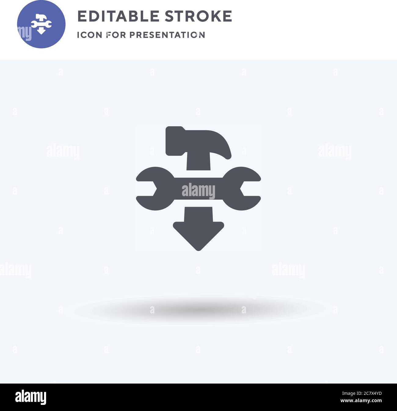 Low icon vector, filled flat sign, solid pictogram isolated on white ...