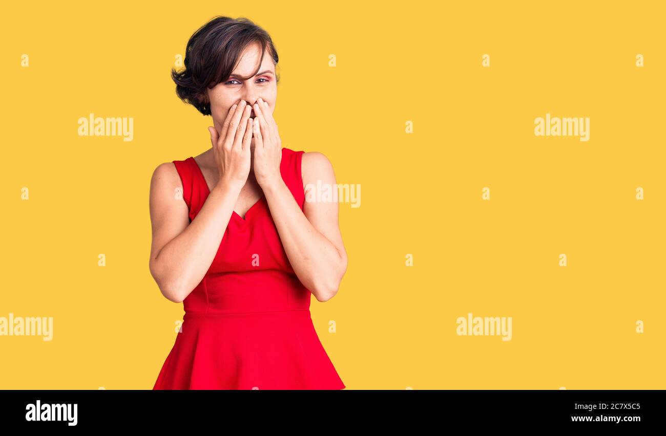Woman embarrassed funny summer hi-res stock photography and images - Alamy