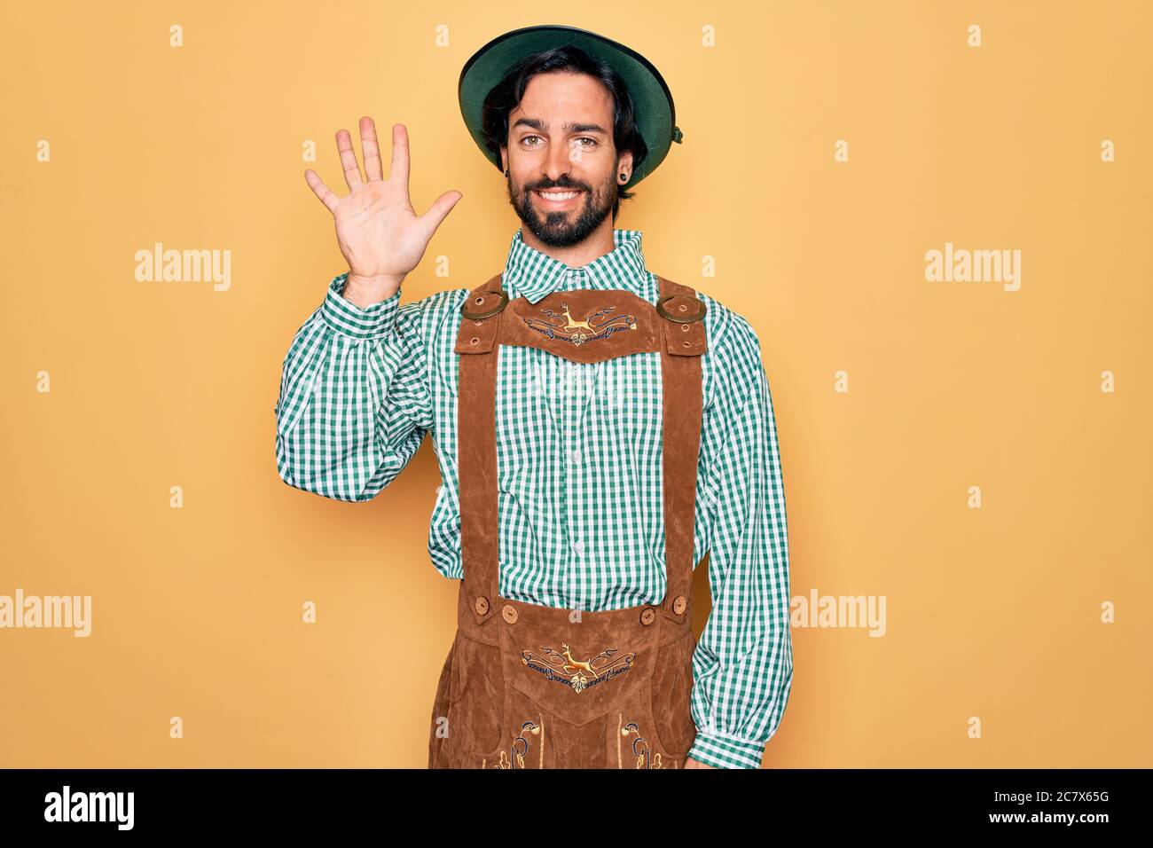 Young handsome man wearing tratidional german octoberfest custome for ...