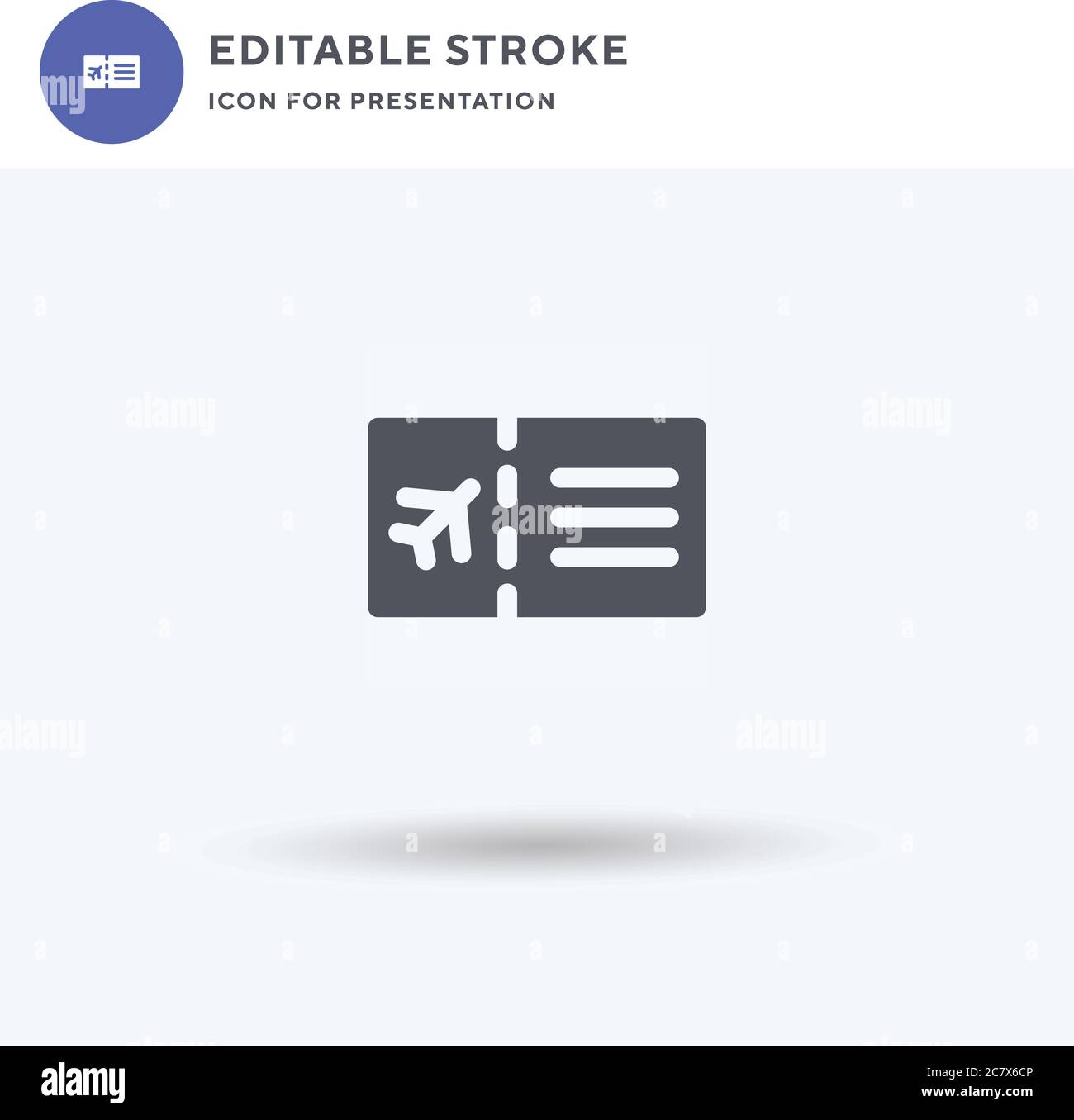 Boarding Pass icon vector, filled flat sign, solid pictogram isolated ...