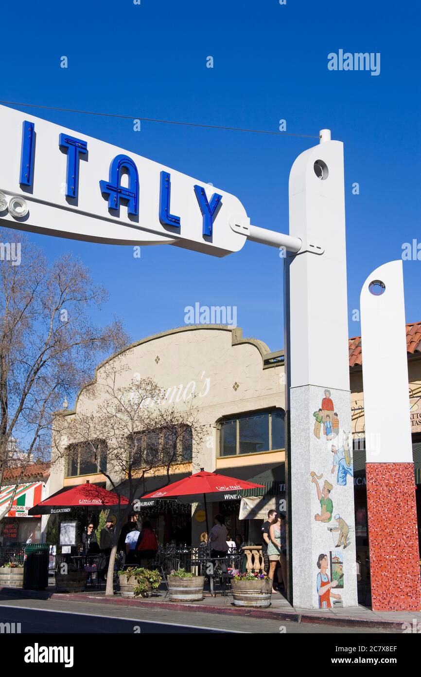 Gateway arch in Little Italy, San Diego, California, United States ...