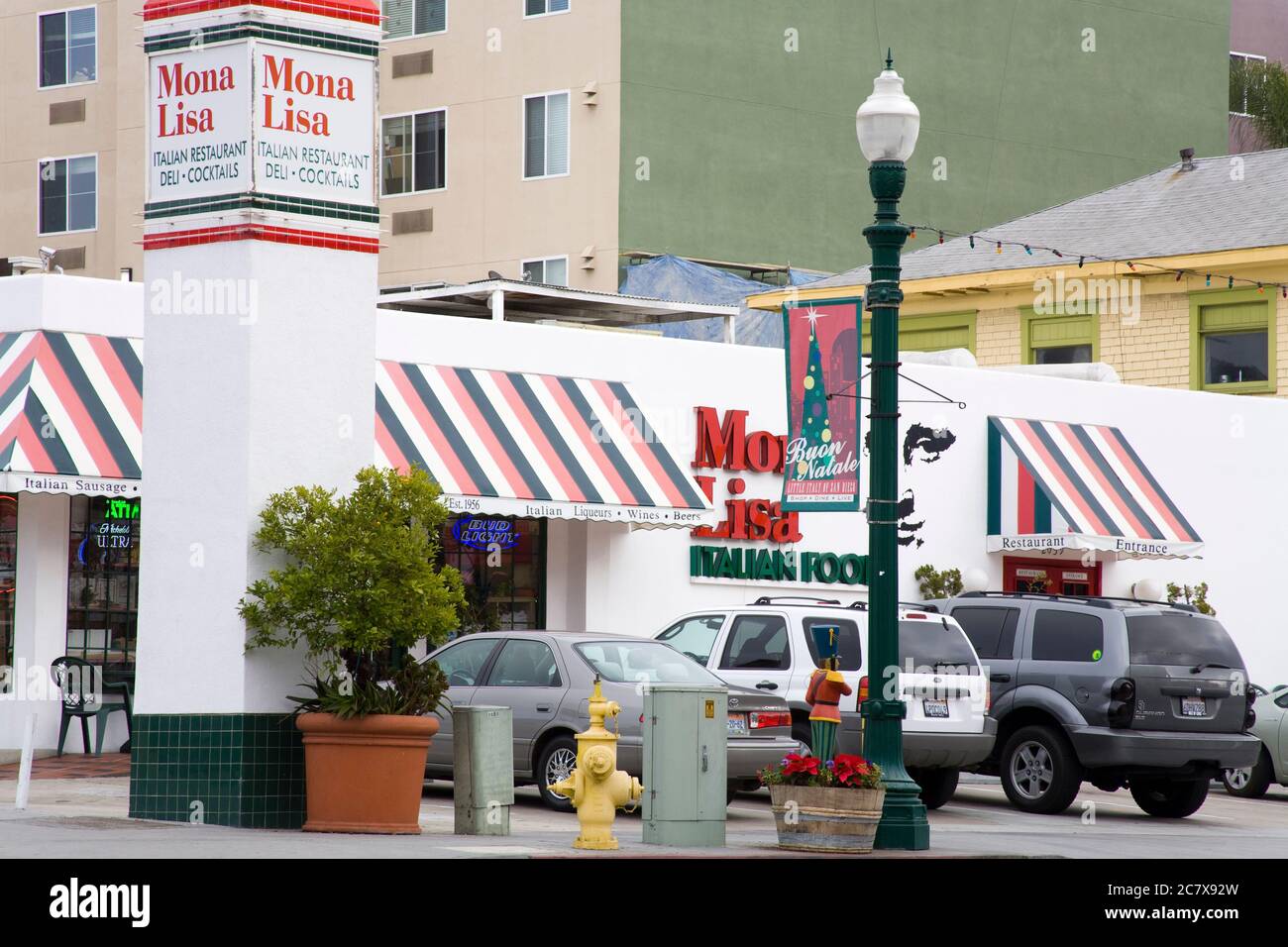 Mona Lisa restaurant in Little Italy, San Diego, California, USA Stock ...