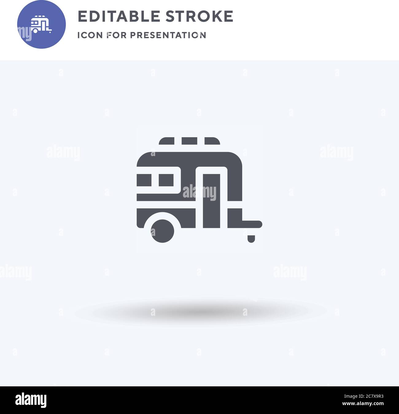 Camper icon vector, filled flat sign, solid pictogram isolated on white ...