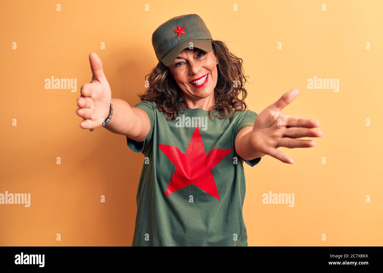 Woman cap wide smile hi-res stock photography and images - Alamy
