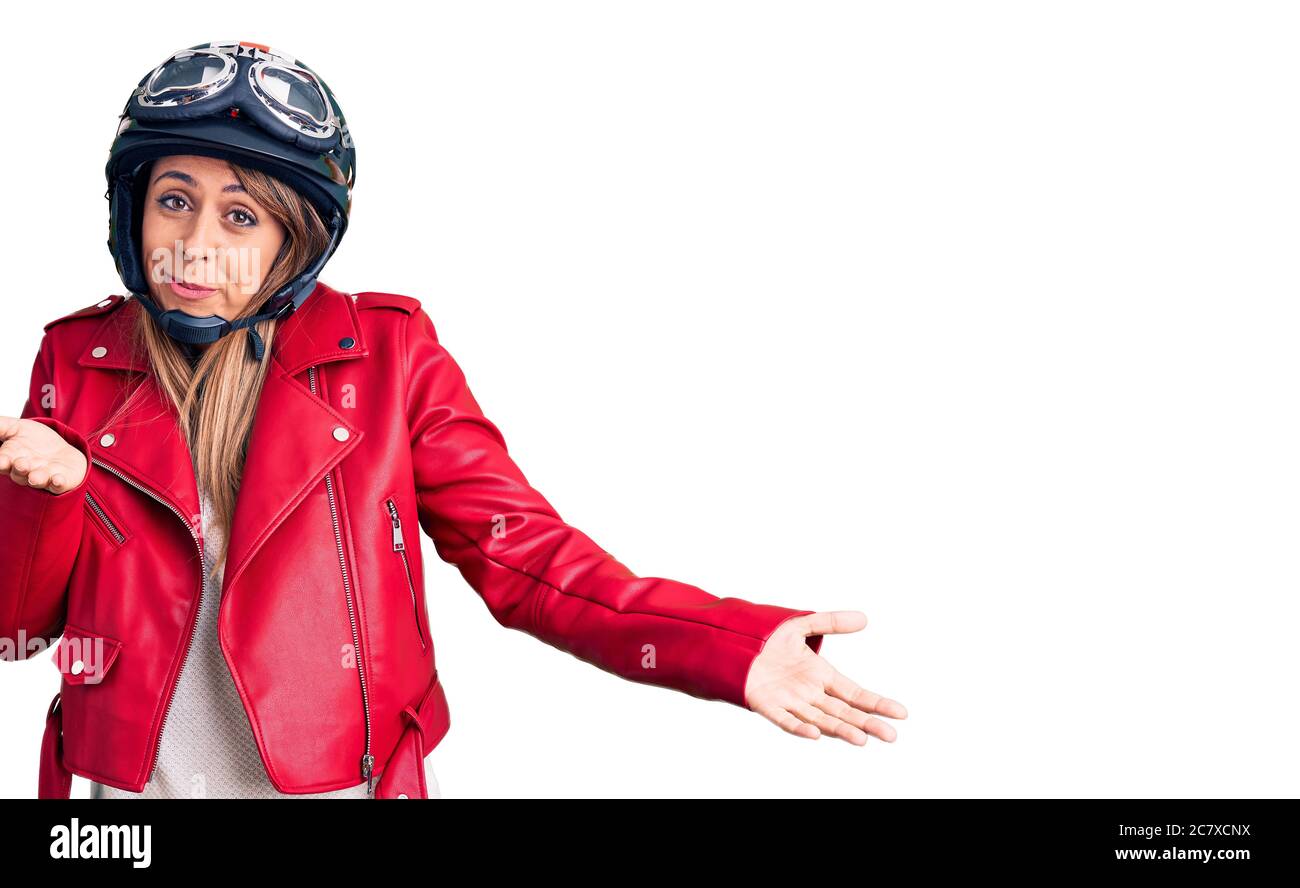 Woman wearing motorcycle helmet Cut Out Stock Images & Pictures - Alamy