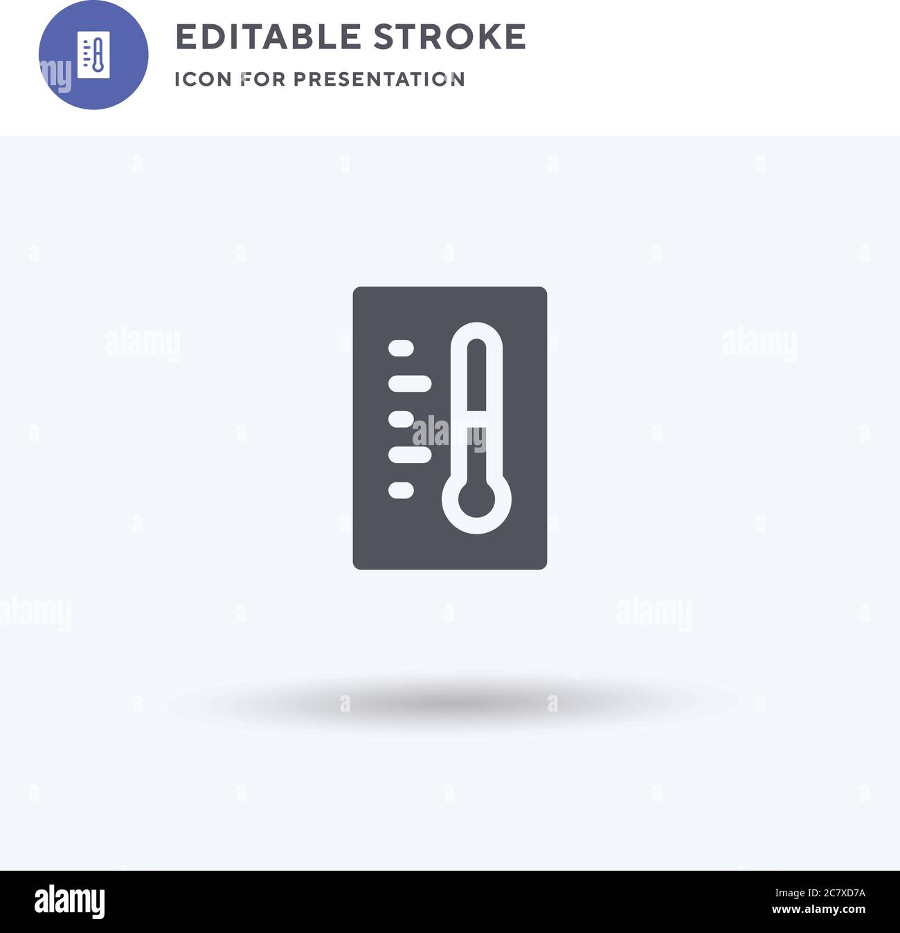 Thermometer icon vector, filled flat sign, solid pictogram isolated on ...