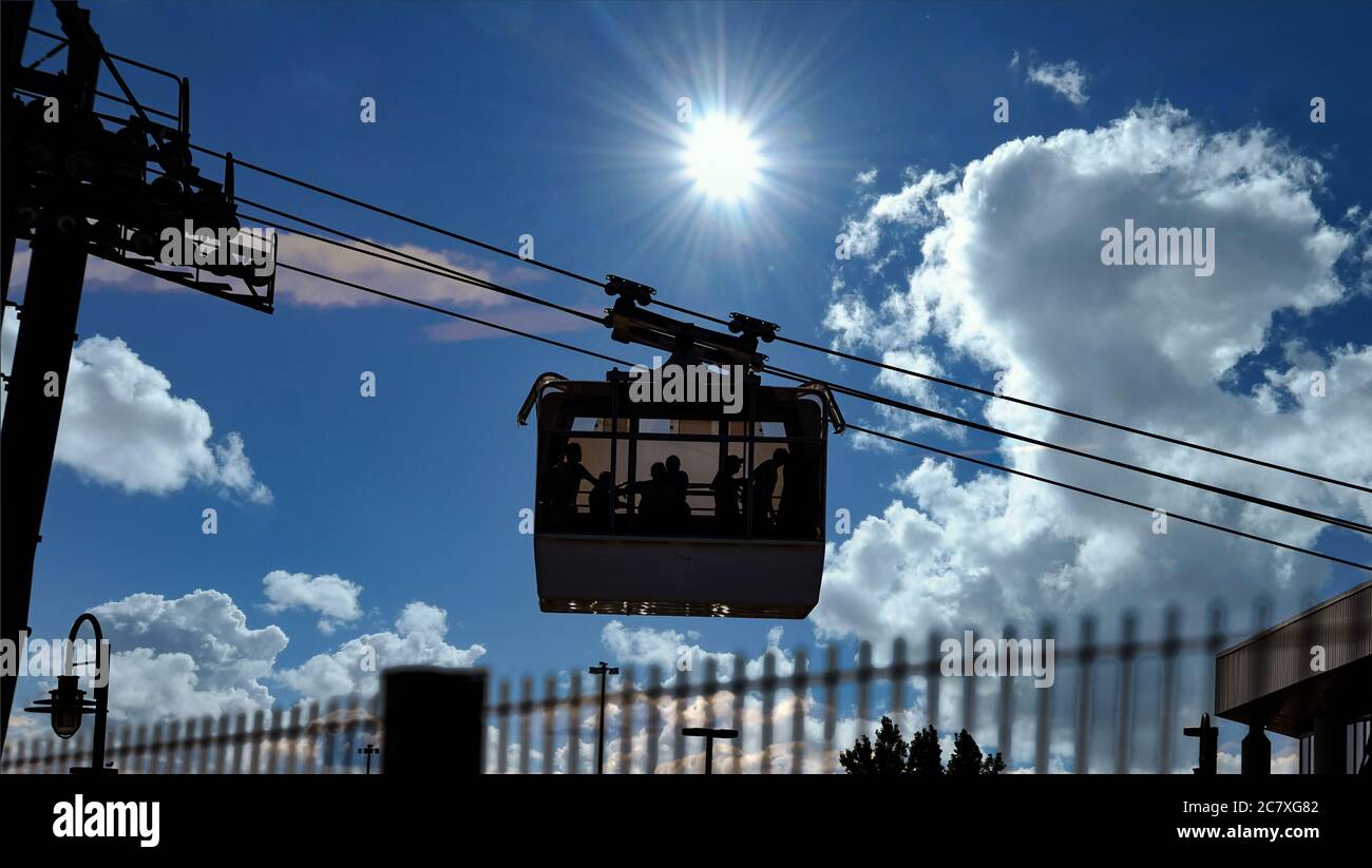 Cable Cars Crossing Montmorency Falls Under Sun Stock Photo - Alamy