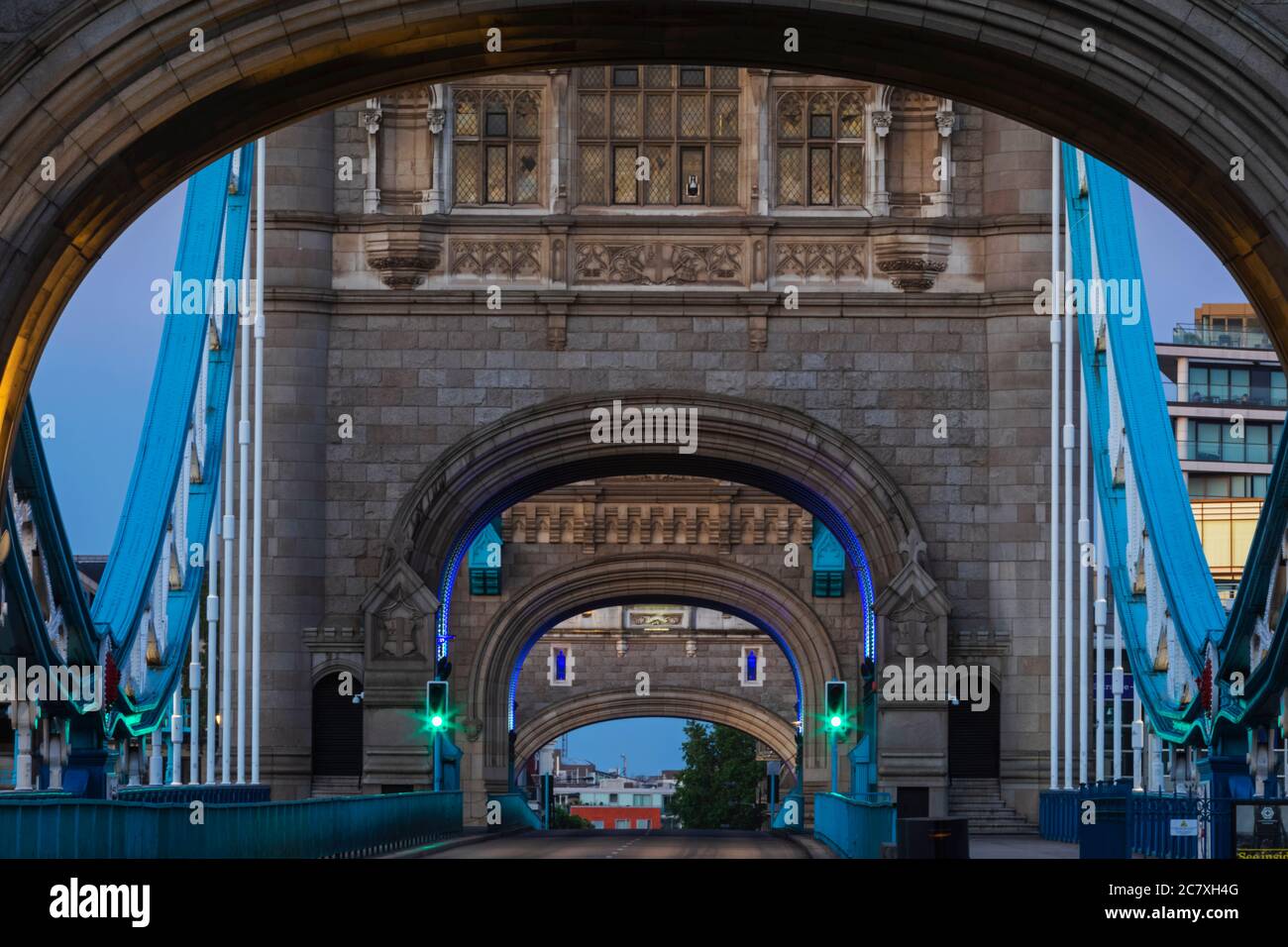England, London, Tower Bridge with Empty Road in the Daytime Stock ...