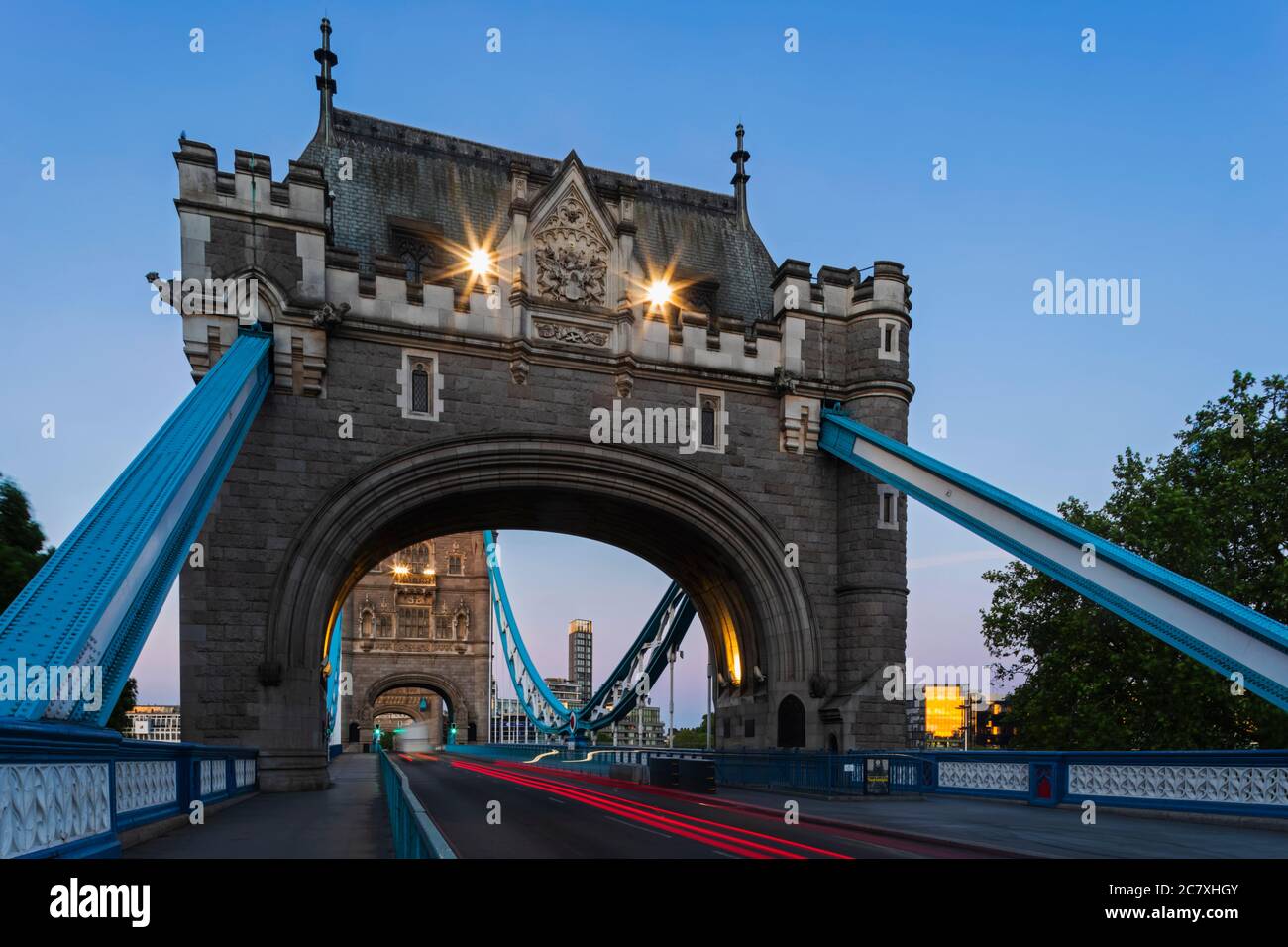 England, London, Tower Bridge with Empty Road in the Daytime Stock ...