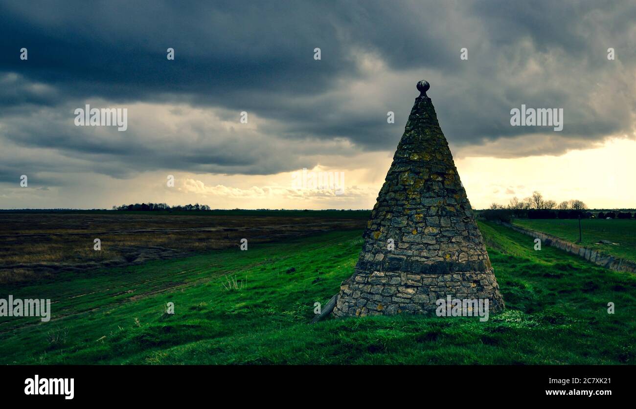Lone stone monument at the Freiston Shore, Boston, Lincolnshire, UK ...